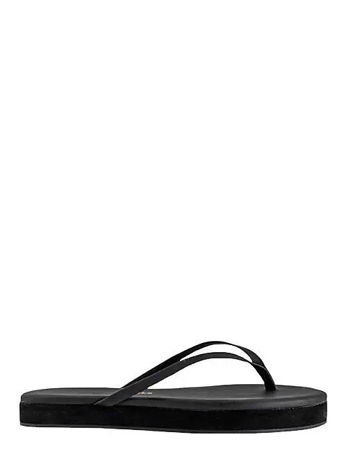 Tkees Lily Platform Leather Flip-flops - Black