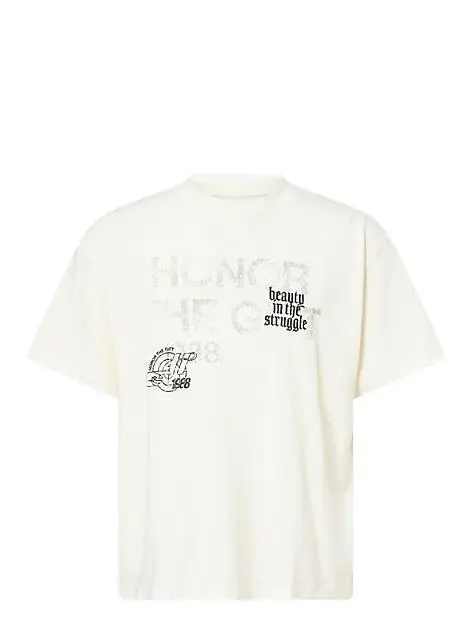 HONOR THE GIFT Beauty In The Struggle Crew-neck Cotton T-shirt - White