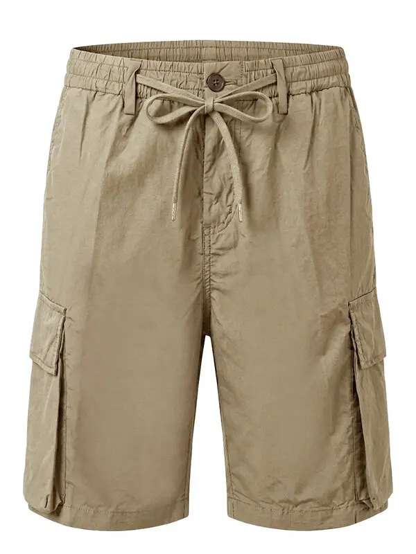 NUGNES 1920 Cotton Cargo Bermuda Shorts - Beige