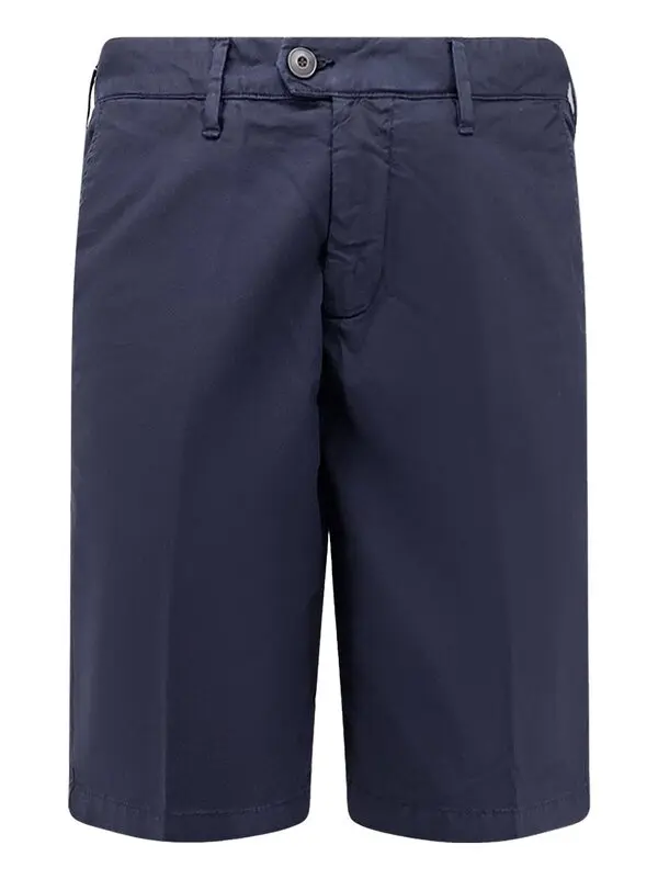 NUGNES 1920 Regular Fit Cotton Bermuda Shorts - Blue