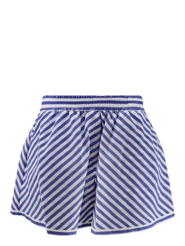 LAVI Cotton Blend Striped Skirt - Blue