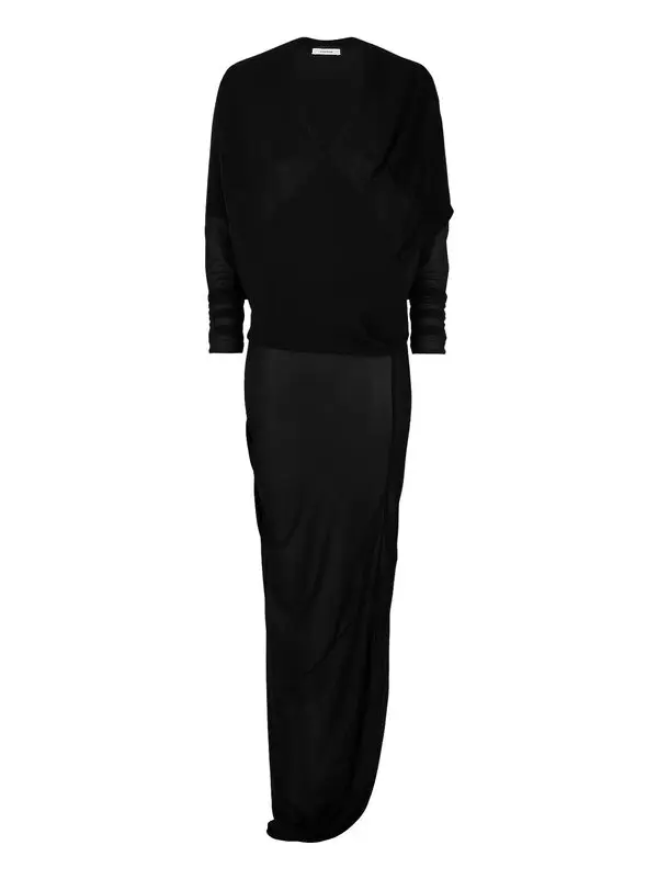 ENTIRE STUDIOS Transparent Fabric Robe Dress - Black