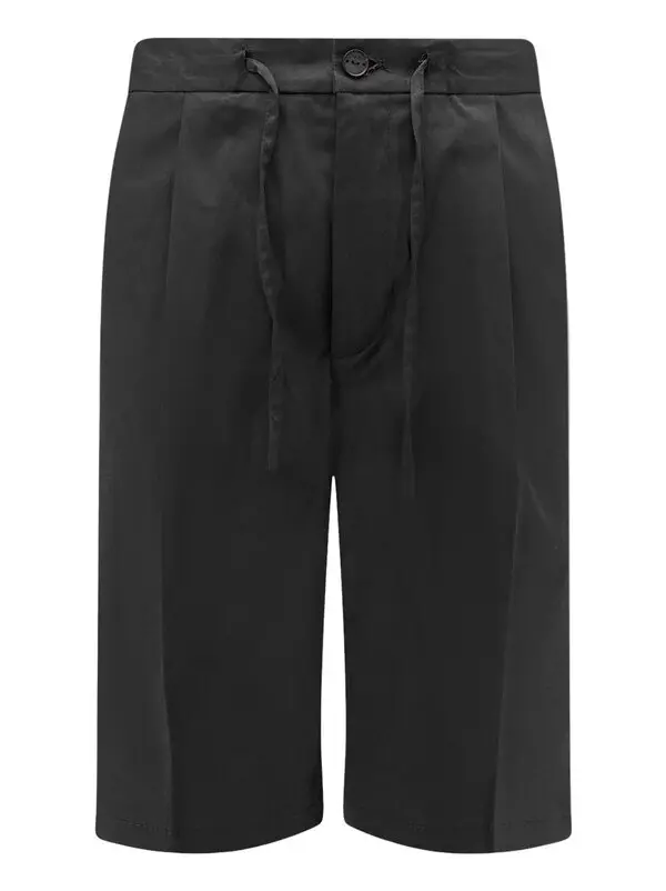 HEVO Torre Lapillo Cotton Pleated Shorts - Black