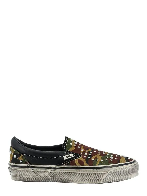 VANS Lx Classic Slip-on Canvas And Leather With Allover Metal Beads - Black