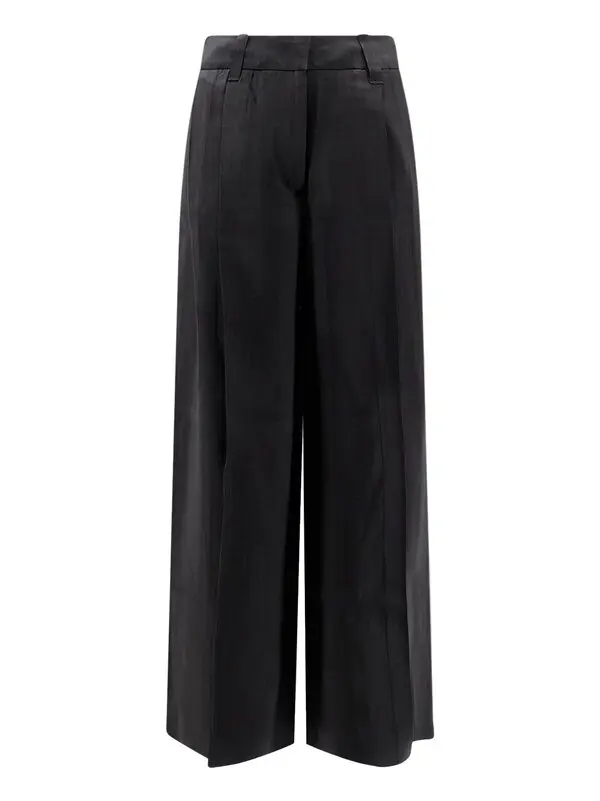 TONYWACK Airy Rayon Wide Leg Trousers - Black