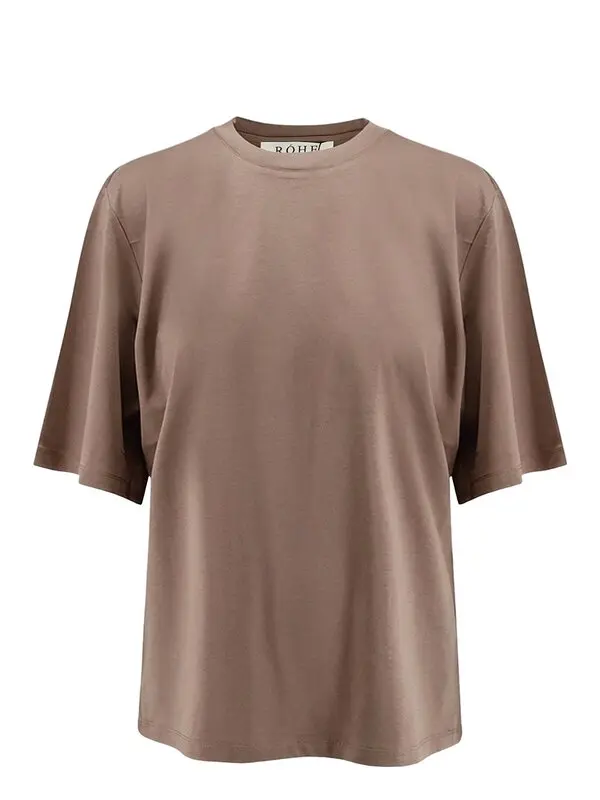 RÓHE Cotton, Modal And Silk Blend Oversized T-shirt - Brown