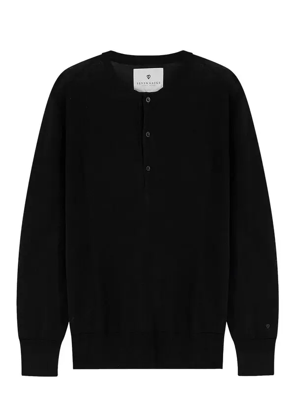 SEVEN GAUGE Serafino Lyocell Sweater - Black