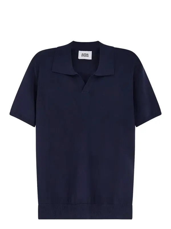 Alpha Studio Cotton Polo - Blue