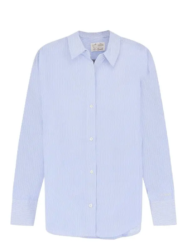MC2 SAINT BARTH Cristal Cotton Striped Shirt - Blue