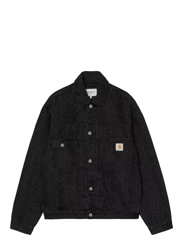 Carhartt Work In Progress Belmar Denim Jacket With Snake Pattern - Black