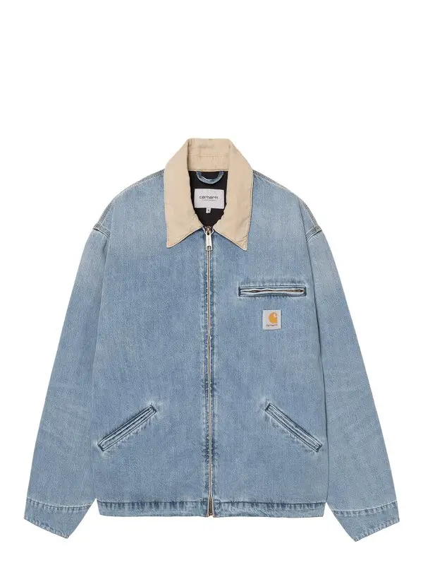 Carhartt Work In Progress Detroit Denim Jacket With Corduroy Collar - Blue