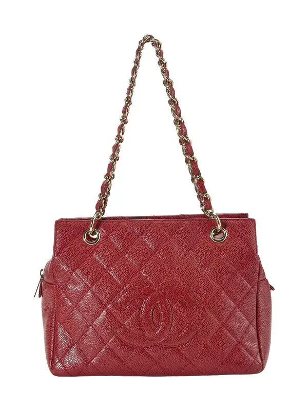 Chanel Quilted Caviar Timeless Tote - Red