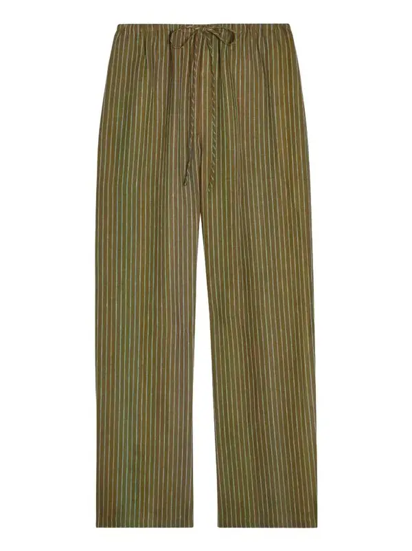 Staud Mateo Striped Straight-leg Trousers - Brown