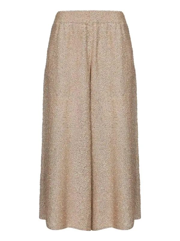Brunello Cucinelli Gold Sequin Knit Culotte Trousers - Multicolor