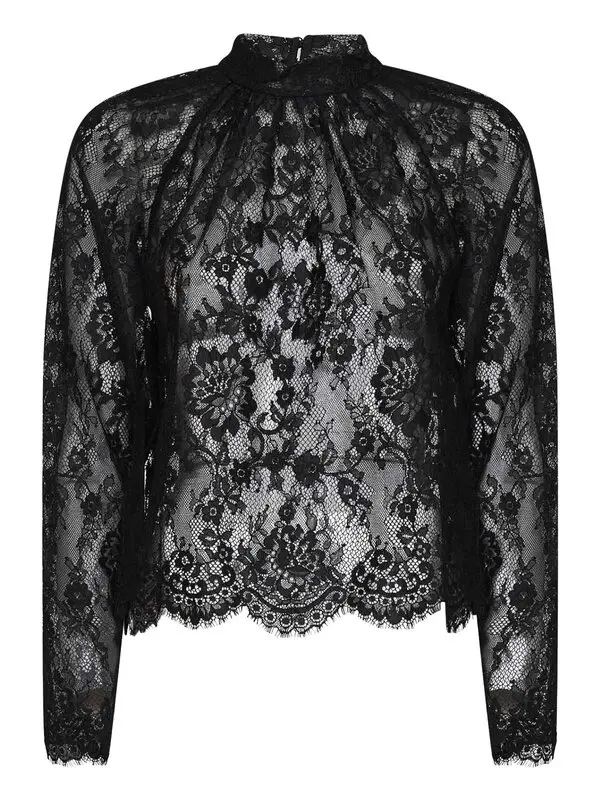 SELF-PORTRAIT Lace Long-sleeve Blouse - Multicolor