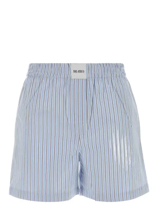 Attico Embroidered Poplin Shorts - Multicolor