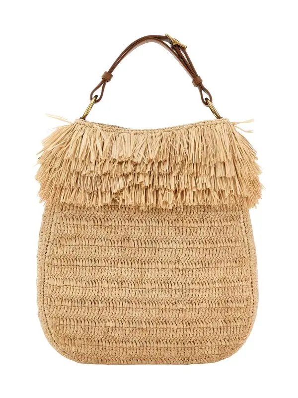 Saint Laurent Raffia Shopping Bag - Brown