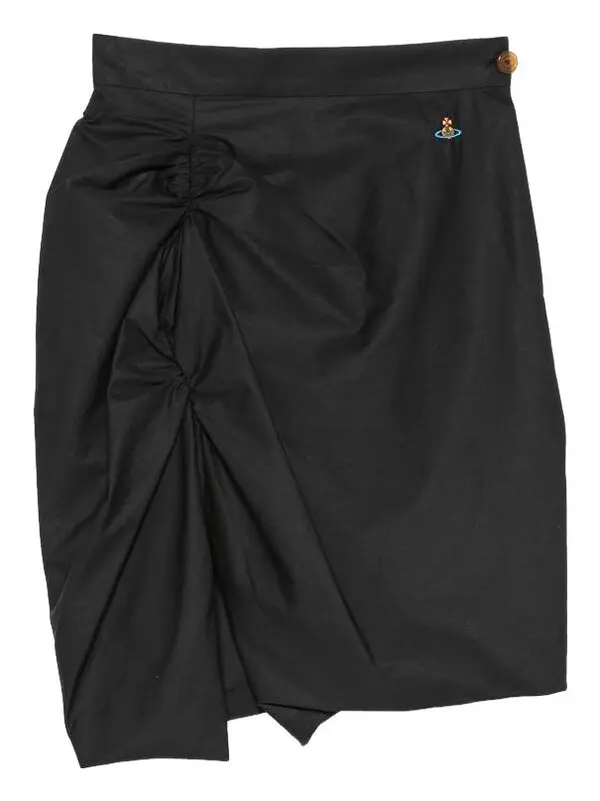 VIVIENNE WESTWOOD Asymmetric Skirt With Ruched Detailing - Black