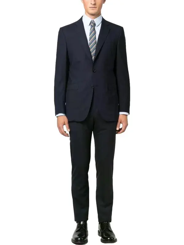 Canali Single-breasted Wool Suit - Blue