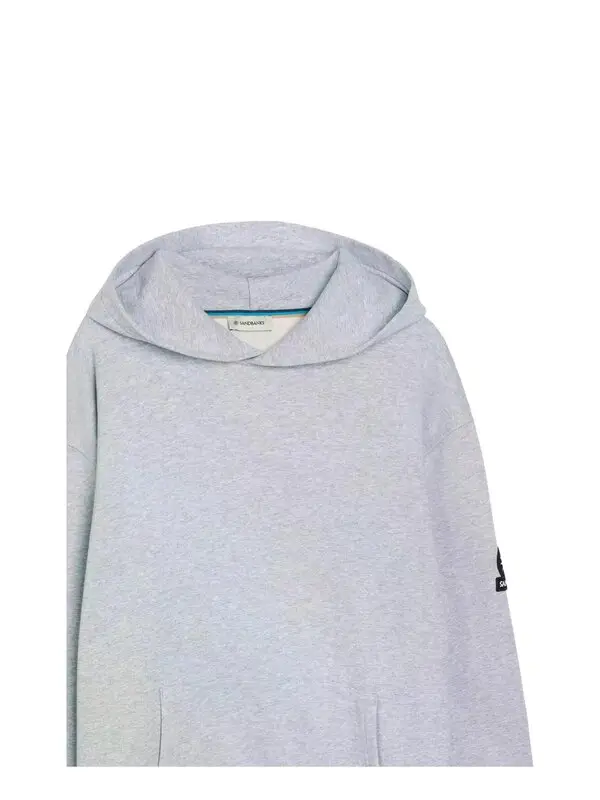 SANDBANKS Logo Patch Jersey Hoodie - Grey
