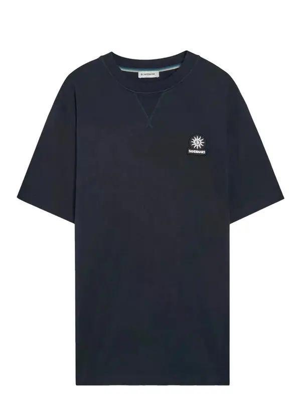 SANDBANKS Logo-patch V-stitch T-shirt - Blue