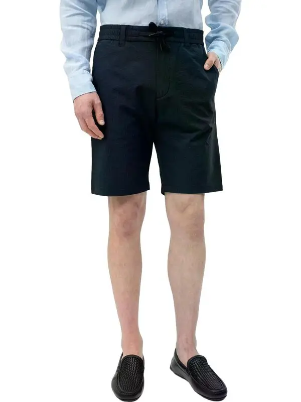BOSS Seersucker Drawstring Shorts - Blue