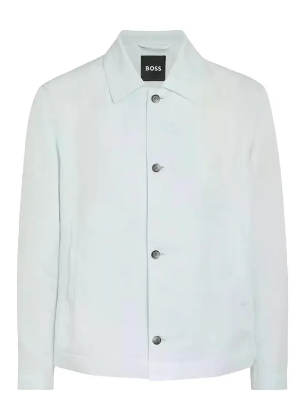 BOSS Button-up Collared Jacket - Blue