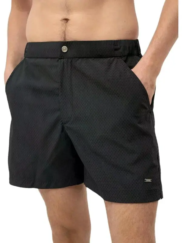 BOSS Monogram Print Swim Shorts - Black