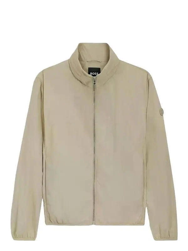 BOSS Zip-up Funnel Neck Jacket - Neutrals