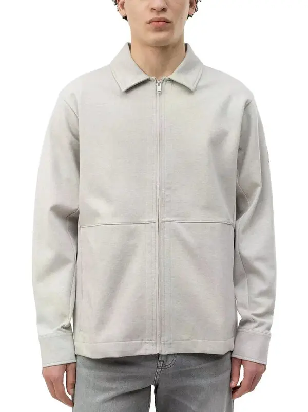 BOSS Zip-up Long-sleeve Shirt - Neutrals