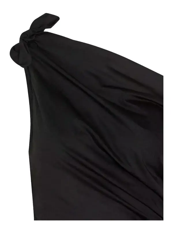 Staud Bellaria Knot-detail Draped One-shoulder Top - Black