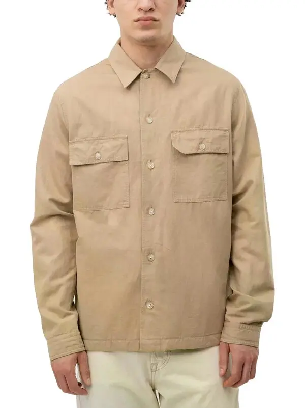 Hugo Button-up Chest-pocket Shirt Jacket - Neutrals