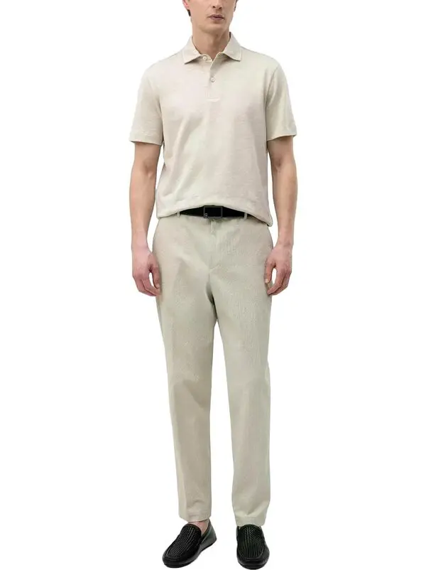 BOSS Seersucker Textured Tapered Trousers - Neutrals
