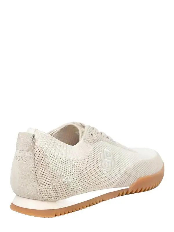 BOSS Logo-embroidered Knit Sneakers - Neutrals