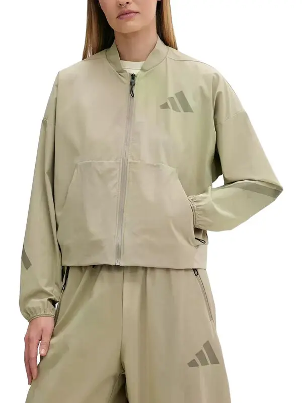 Adidas Logo-print Bomber Jacket - Neutrals