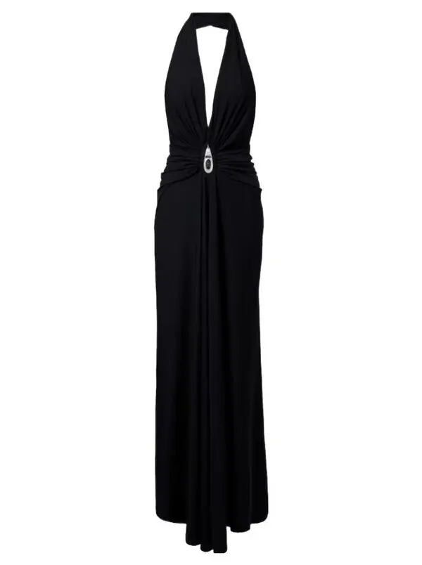Christopher Esber Embellished Ruched Jersey Maxi Dress - Black