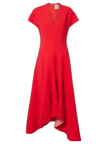 ROKSANDA Tatum Paneled Midi Dress - Red
