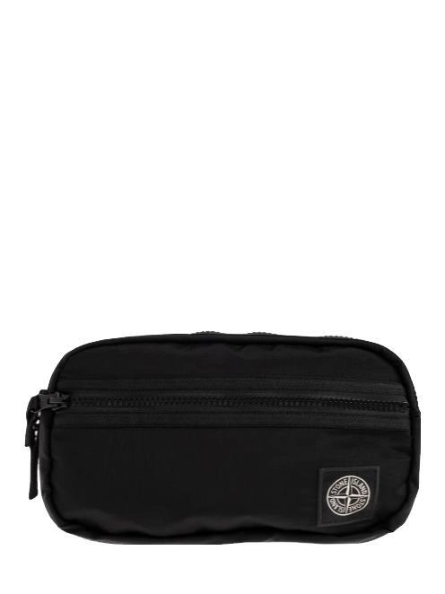 Stone Island Logo Patch Waist Bag - Black