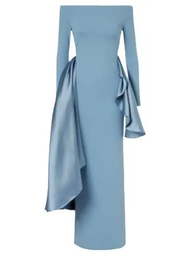 Solace London Kiana Off-shoulder Gown - Blue