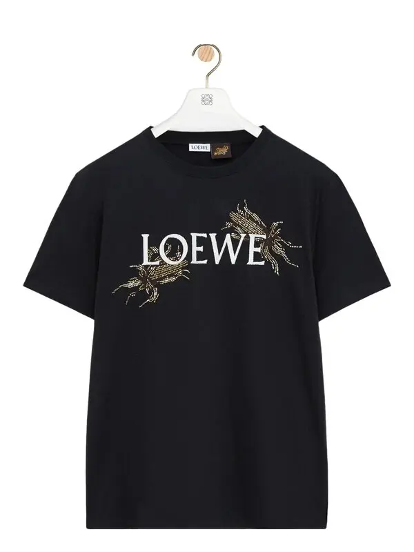 Loewe Embellished Cotton T-shirt - Black