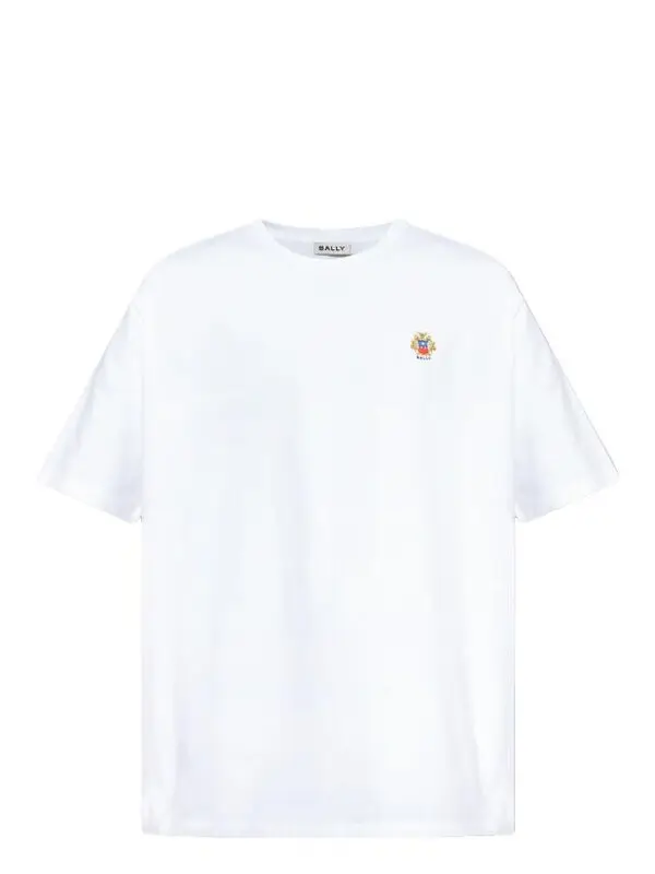 Bally Logo Embroidered Crewneck T-shirt - White