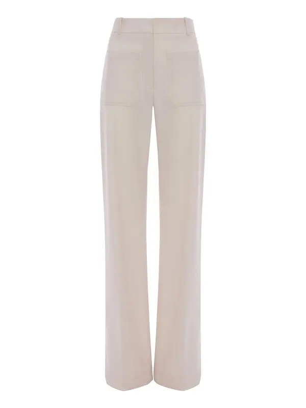 Victoria Beckham Alina Wide-leg Trousers - Bone