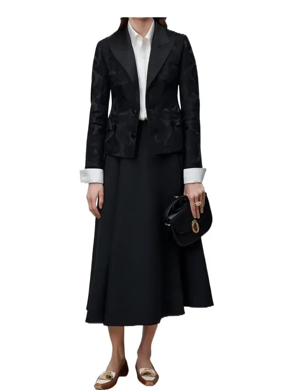 Dior Fitted Jacket With Notched Lapel And Cd Horn Buttons - Black