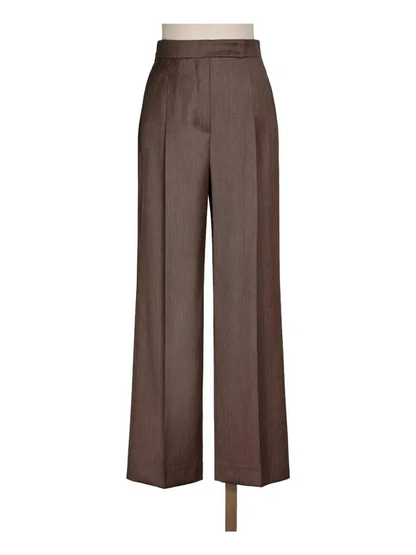 Max Mara Wool And Silk Blend High-waisted Trousers - Brown