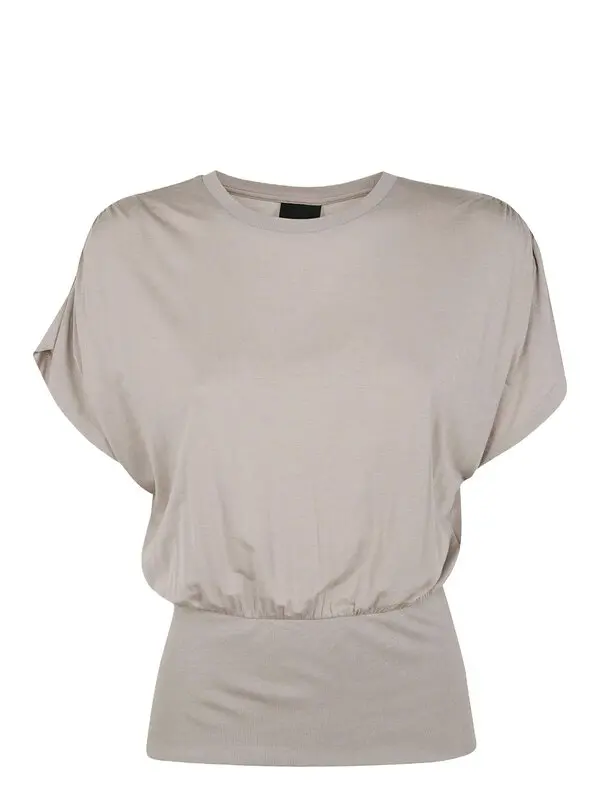 THOM KROM Gathered T-shirt With Draped Short Sleeves - Stone
