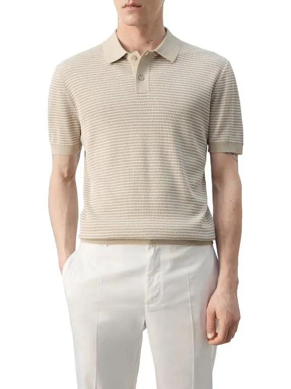 Mango Stripe Polo - Beige