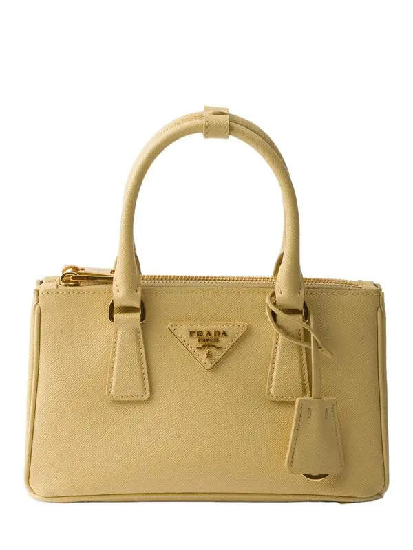 Prada Galleria Mini Saffiano Leather Bag - Yellow