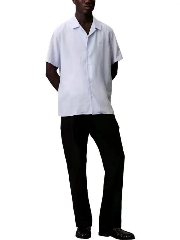 Calvin Klein Short-sleeve Camp-collar Shirt - Blue