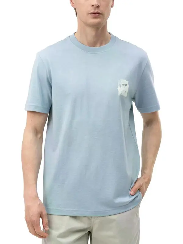 BOSS Logo-print Short-sleeve T-shirt - Blue