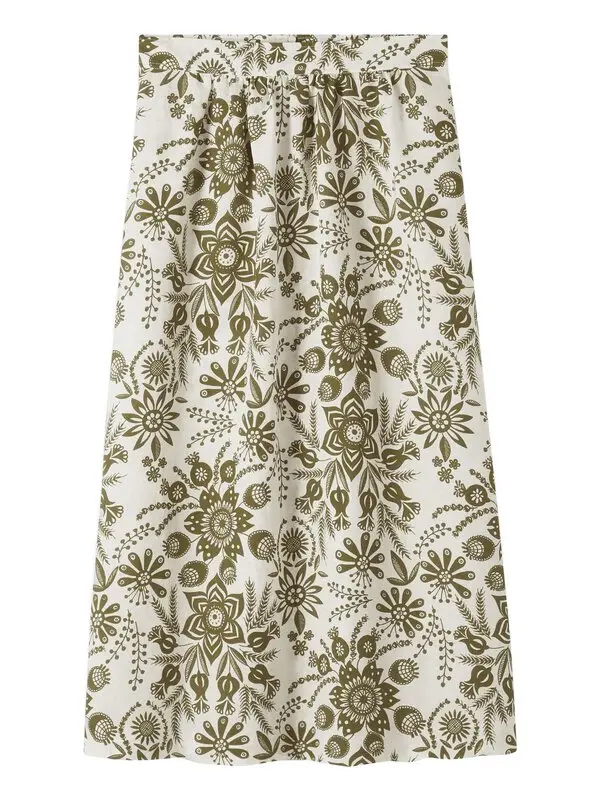A.p.c. Printed Maxi Skirt - Khaki